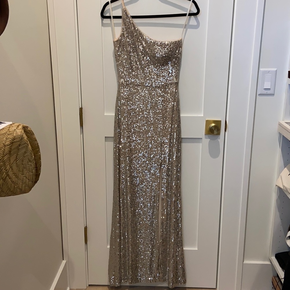 Xscape Sequin Off The Shoulder Sequin Gown - Gem